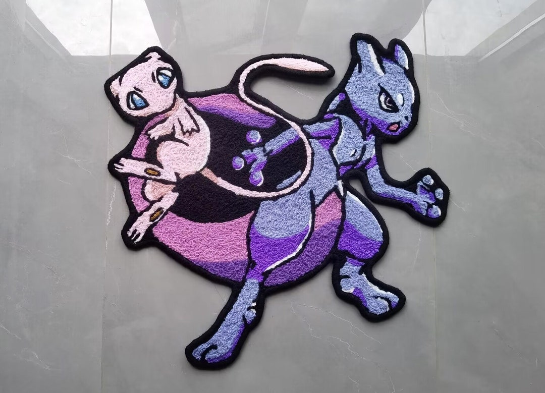 Mewtwo Rug,mew Knitting Handmade Non-slip Area Rug Home Decor - Etsy