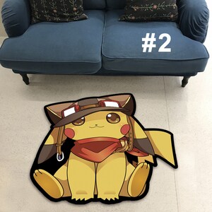Snorlax Rug, Pokémon Psyduck Pikachu Anime Handmade Non-slip Area Rug ...