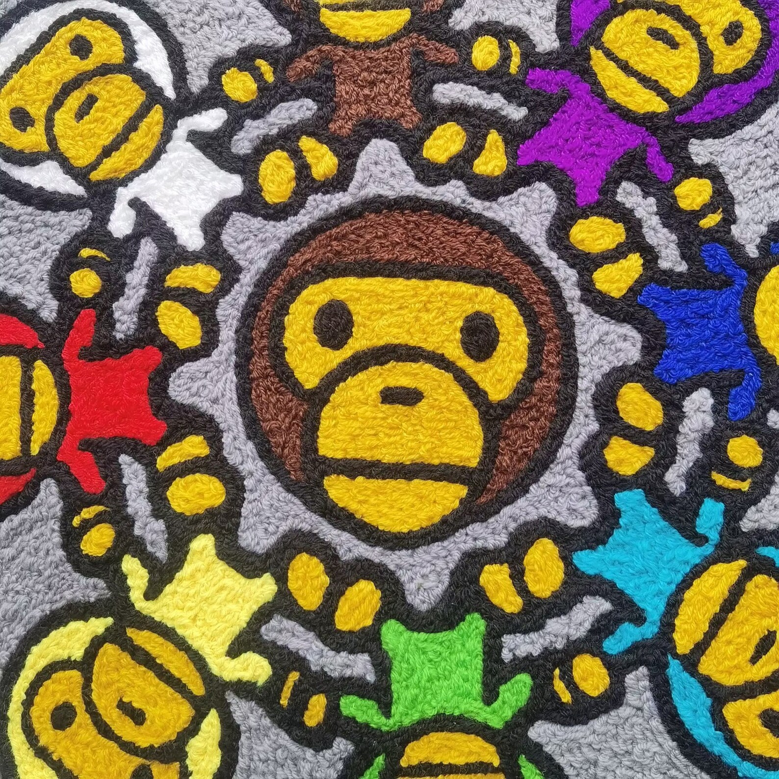 Bape Baby Milo Rug,knitting Handmade Non-slip Area Rug Home Decor - Etsy