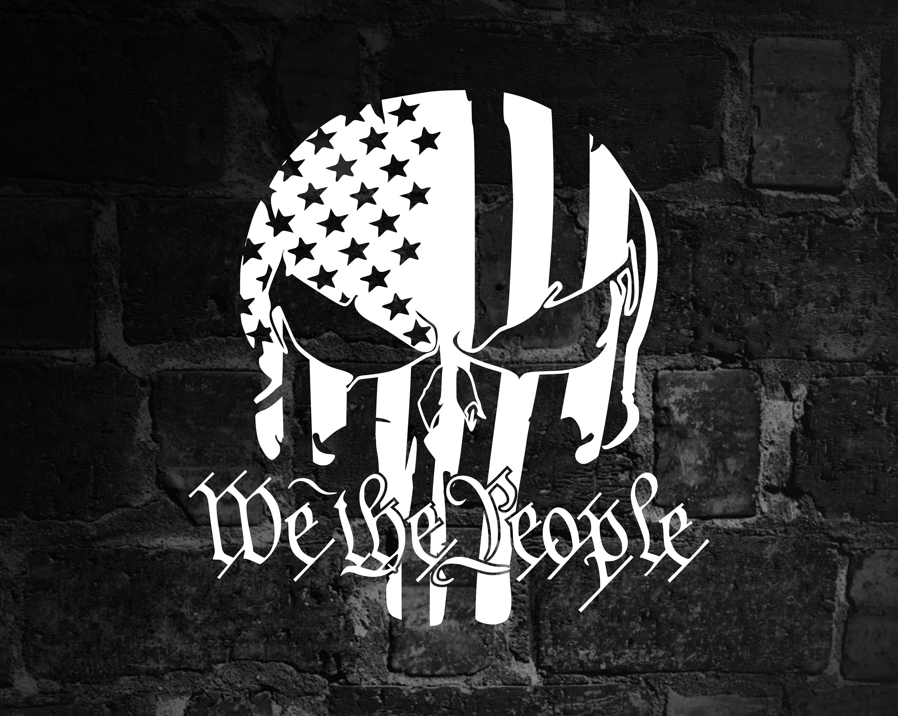 yeti/cooler sticker Mirror cornhole Bumper Punisher We The People Vinyl ...