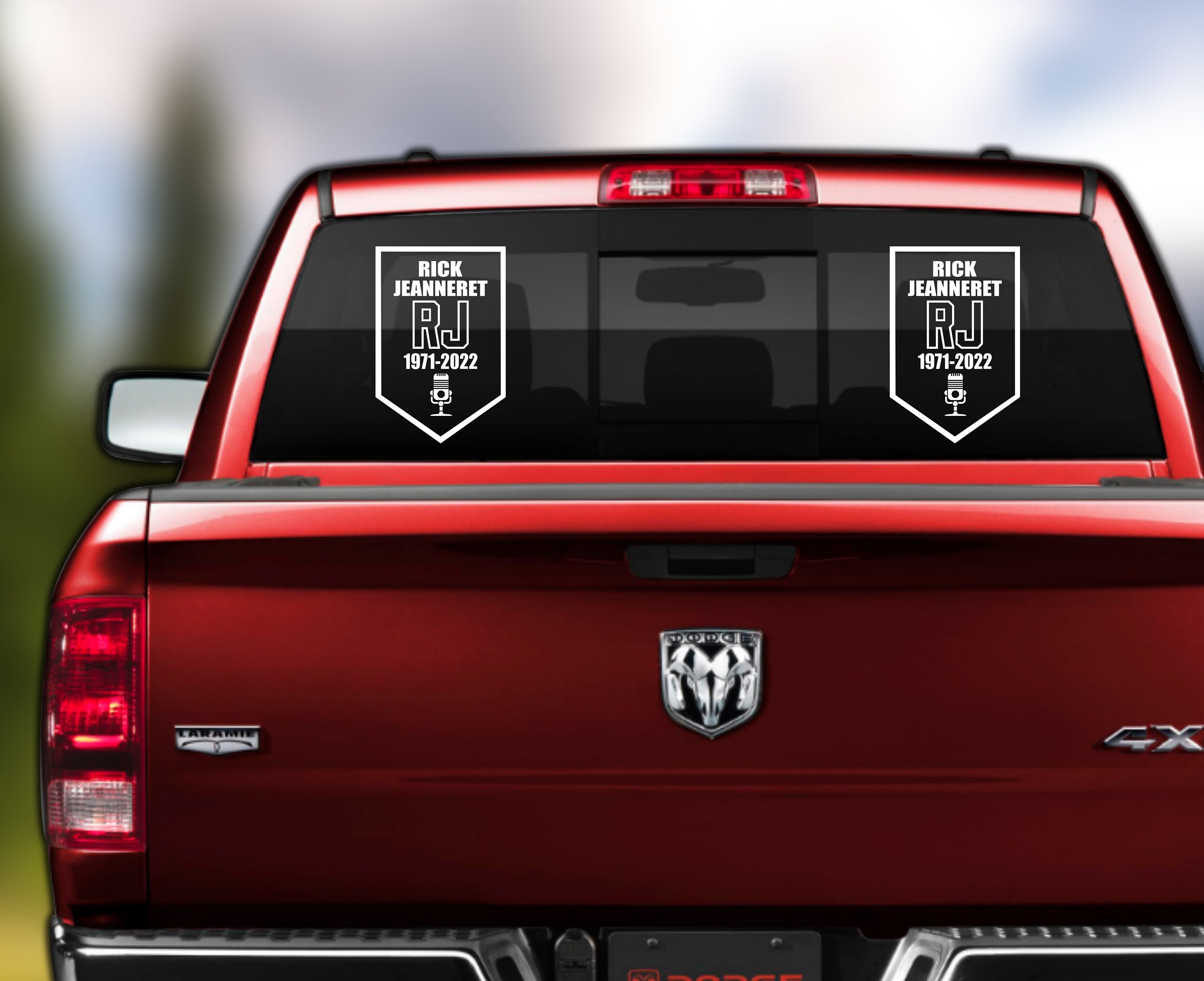 RJ Banner Vinyl Decal Car Truck Window, Mirror, Trailer, Bumper ...