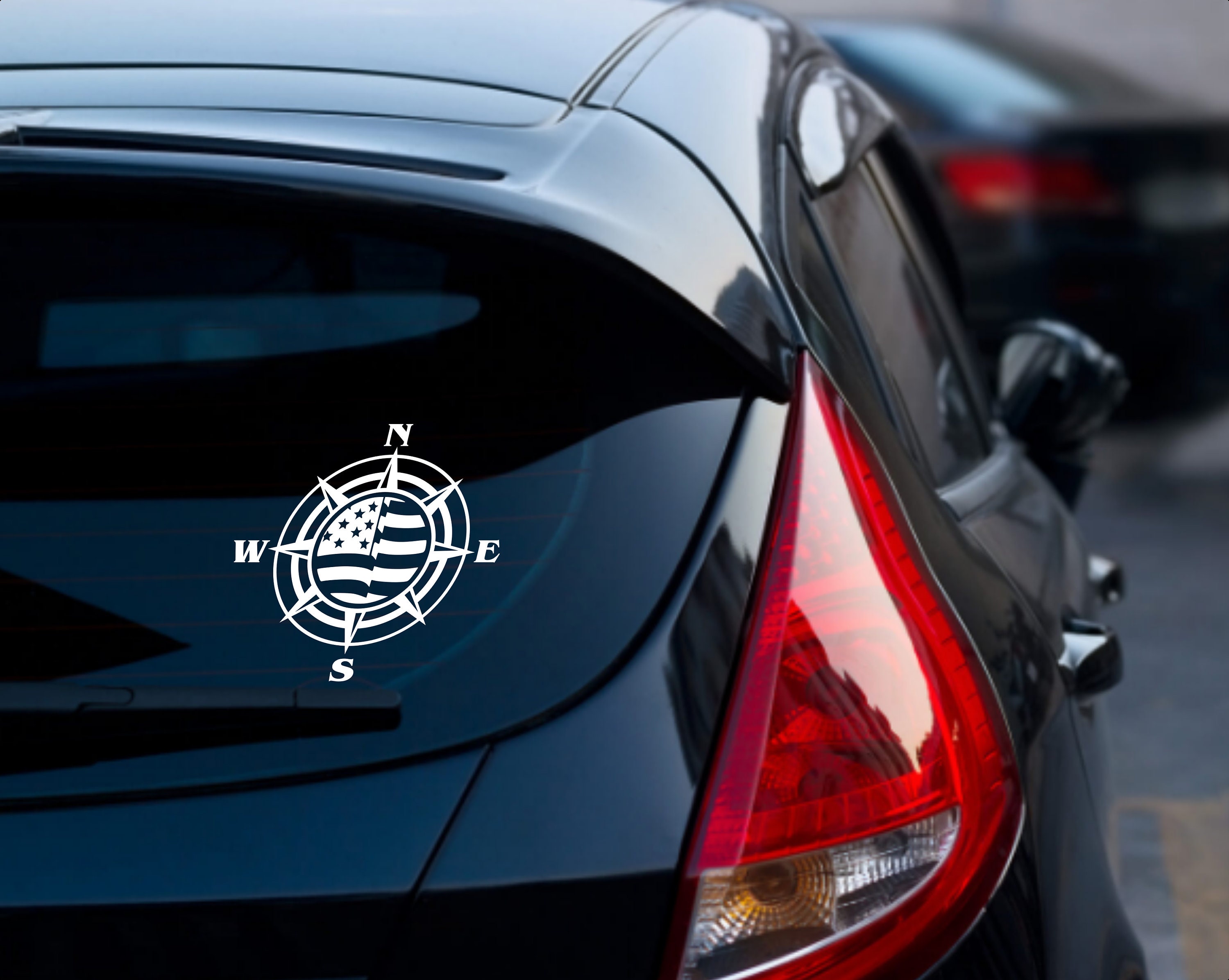 Nautical Compass With Flag Vinyl Decal Car Truck Window - Etsy