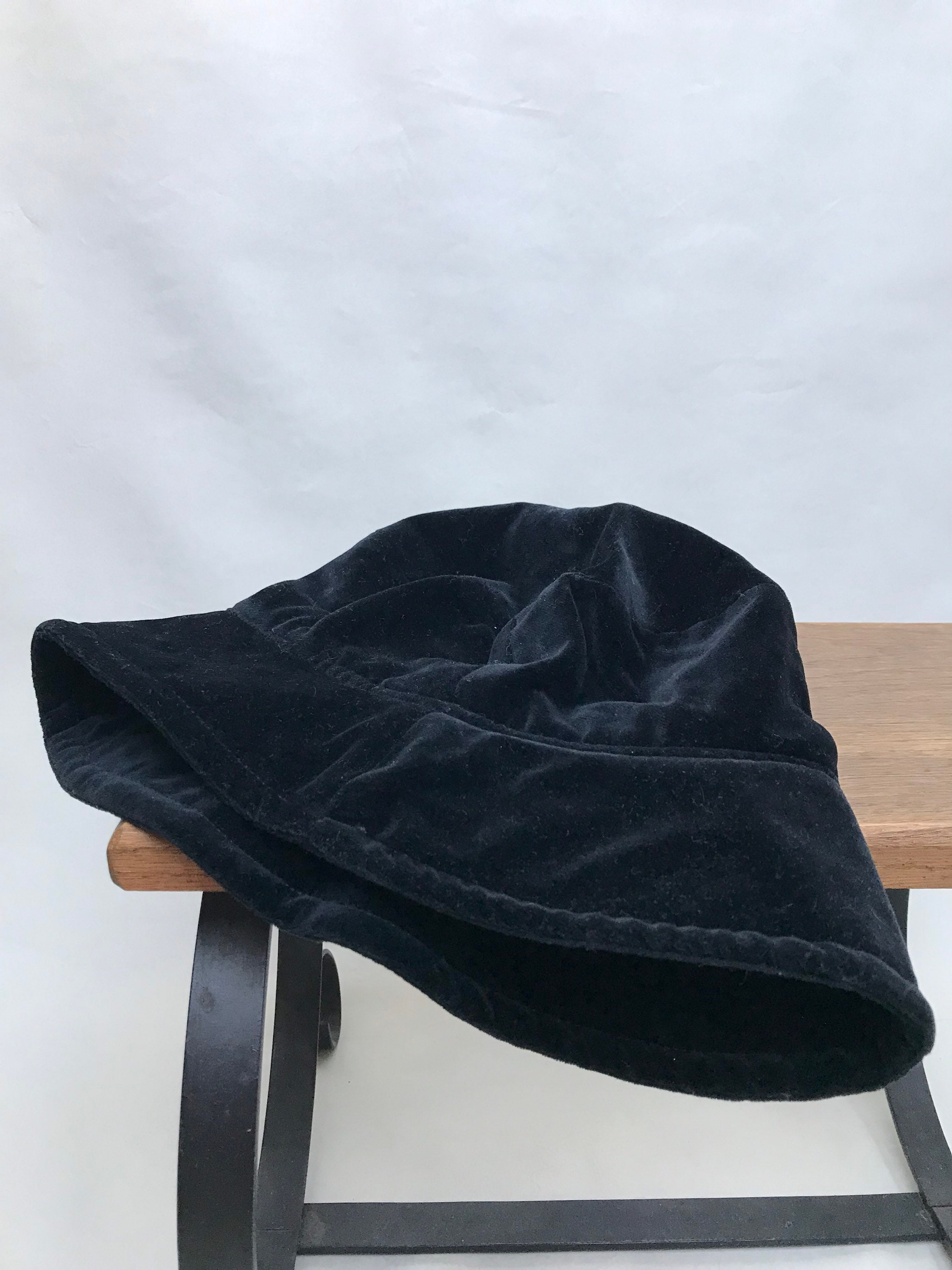 Black Velvet Bucket Hat 9 - Etsy
