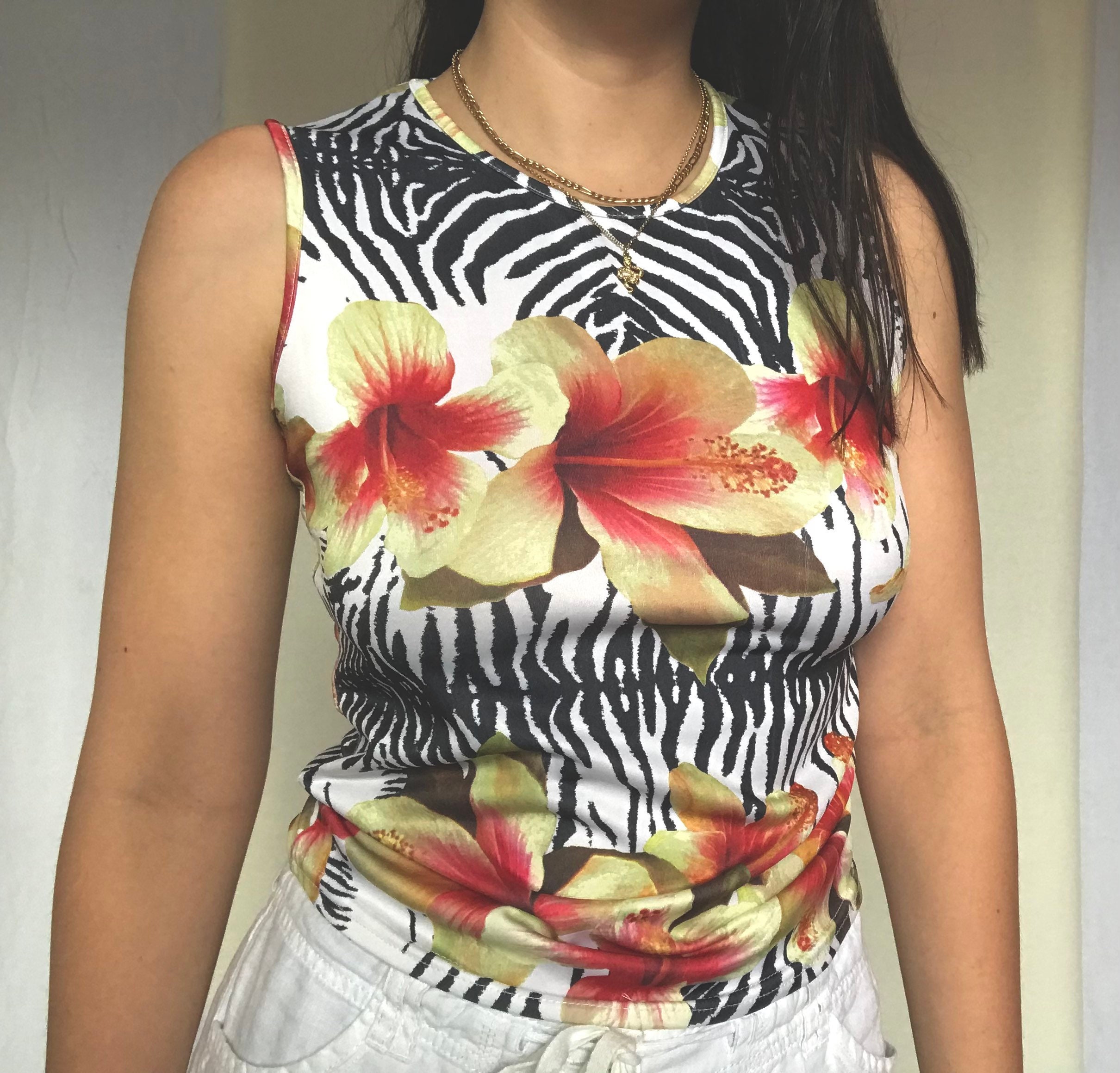 Y2k Zebra Print Tank Top - Etsy