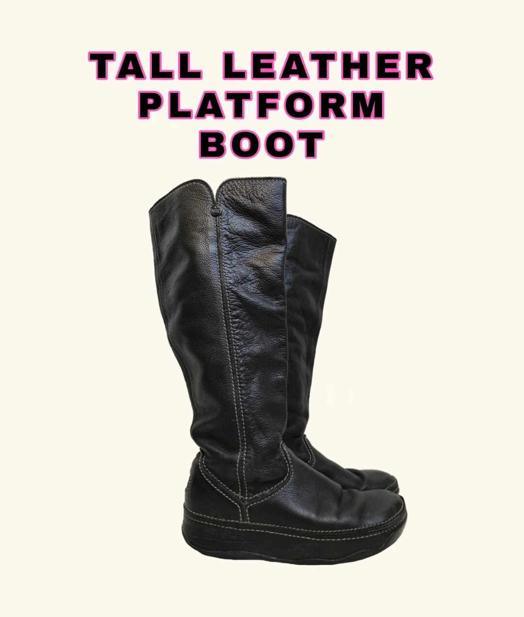 Tall Leather Platform Boot - Etsy