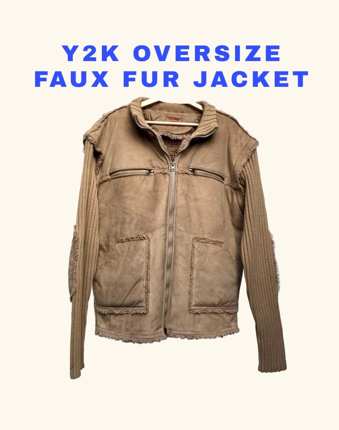 Y2k Oversized Faux Fur Jacket 3 - Etsy