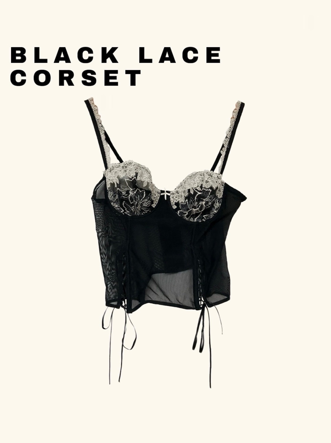 Black Lace Corset - Etsy