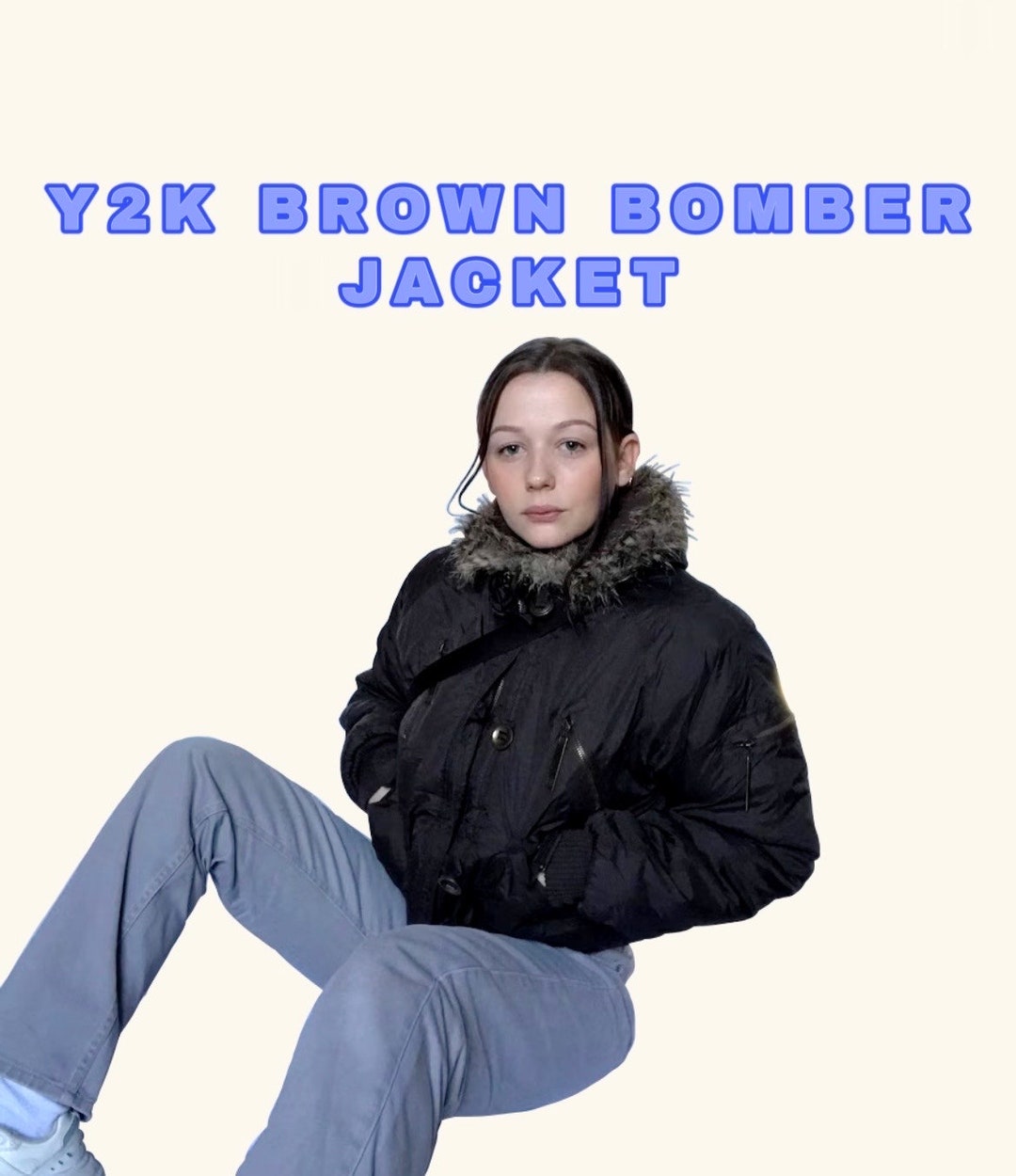 BROWN BOMBER JACKET Y2k 3 - Etsy