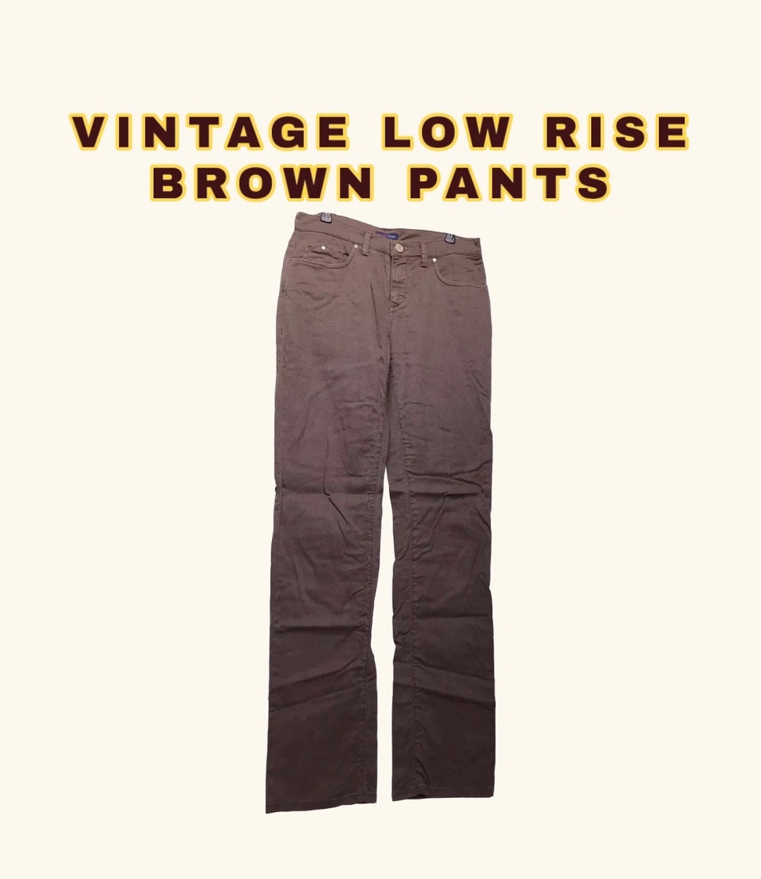 Vintage Low Rise Brown Pants - Etsy
