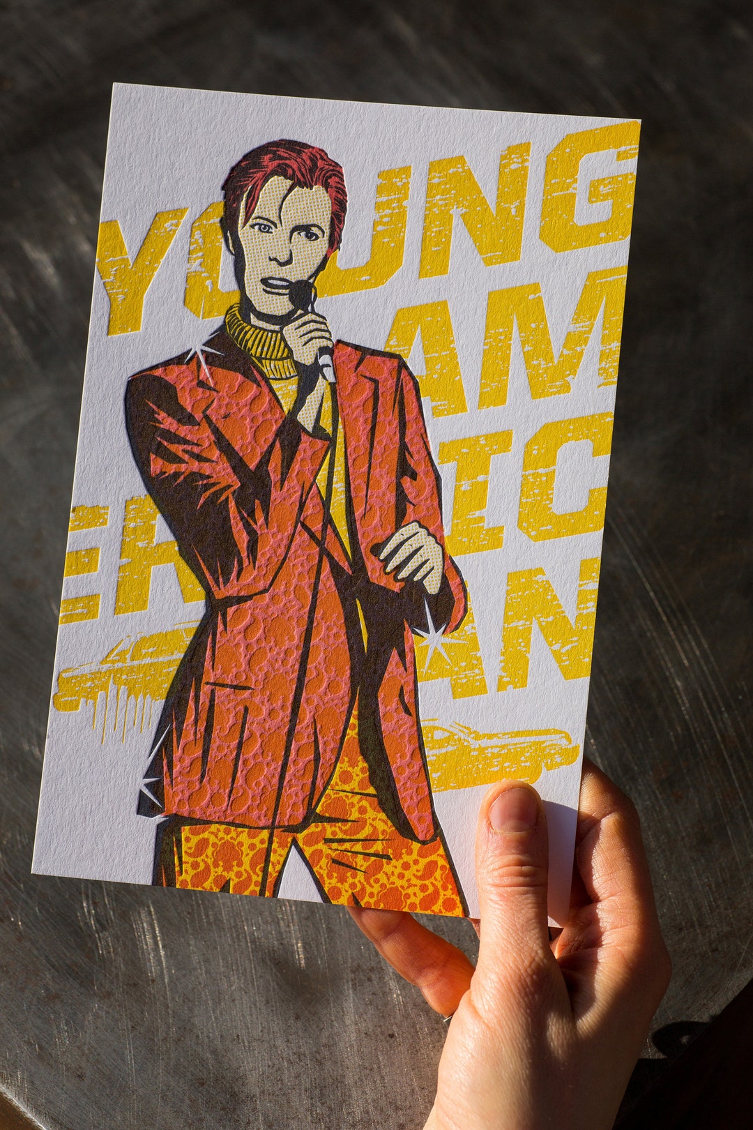 YOUNG AMERICANS - David Bowie - Letterpress Art Print - Bowie Art ...