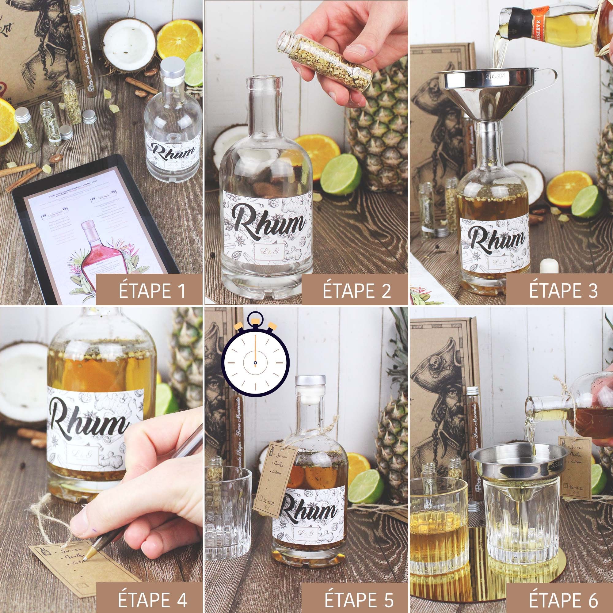 L&G Kit préparation rhum arrangé Idée cadeau Coffret cadeau rhum diy ...