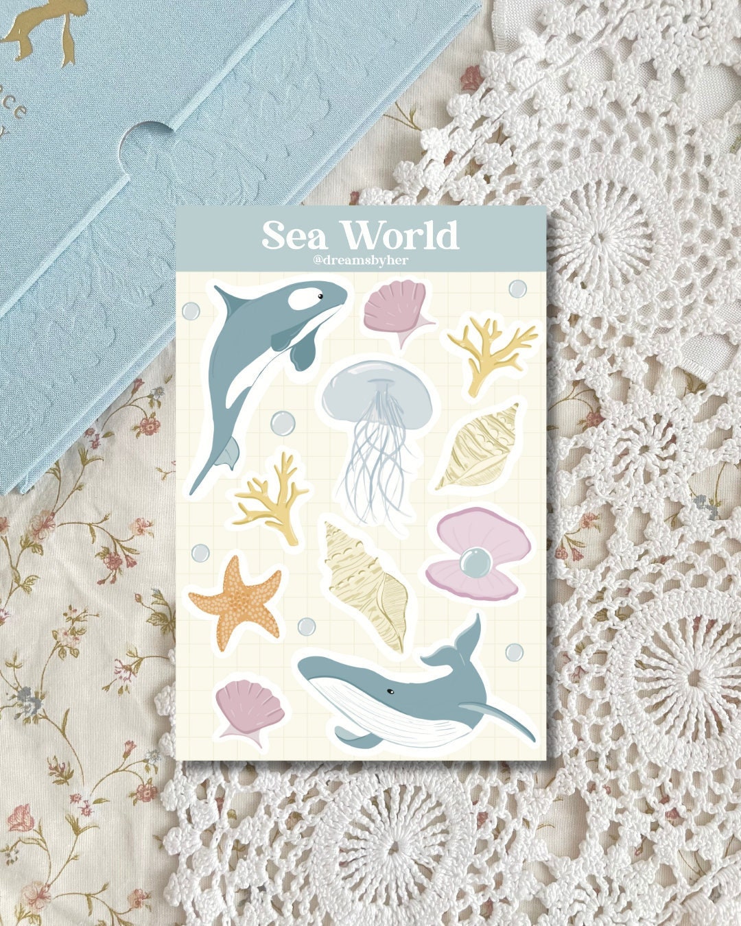 Sea World Stickers Cute, Summer Sticker Sheet for Journal Spreads ...