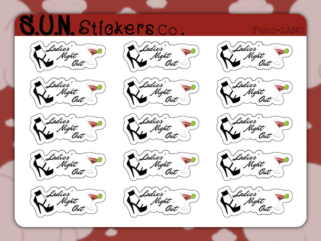 Ladies' Night Out Stickers, Planner Stickers, Journal Stickers, Bullet ...