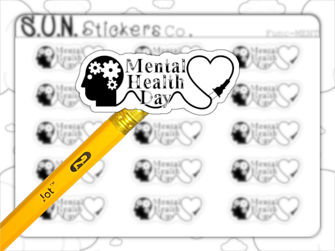 Mental Health Day Stickers, Brain Stickers, Planner Stickers, Journal ...