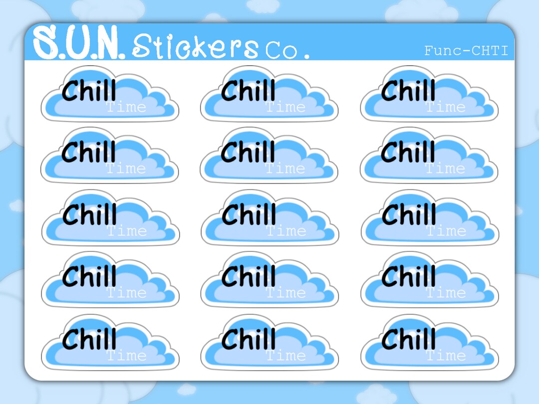 Chill Time Stickers, Planner Stickers, Journal Stickers, Bullet Journal ...