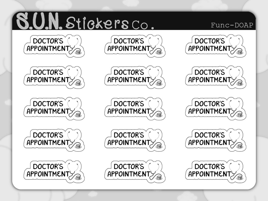 Doctors Appointment Stickers, Planner Stickers, Journal Stickers ...
