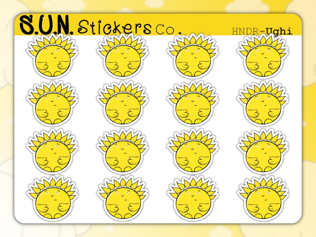 Sun Stickers, Character Stickers, Sun Character Stickers, Stickers for ...