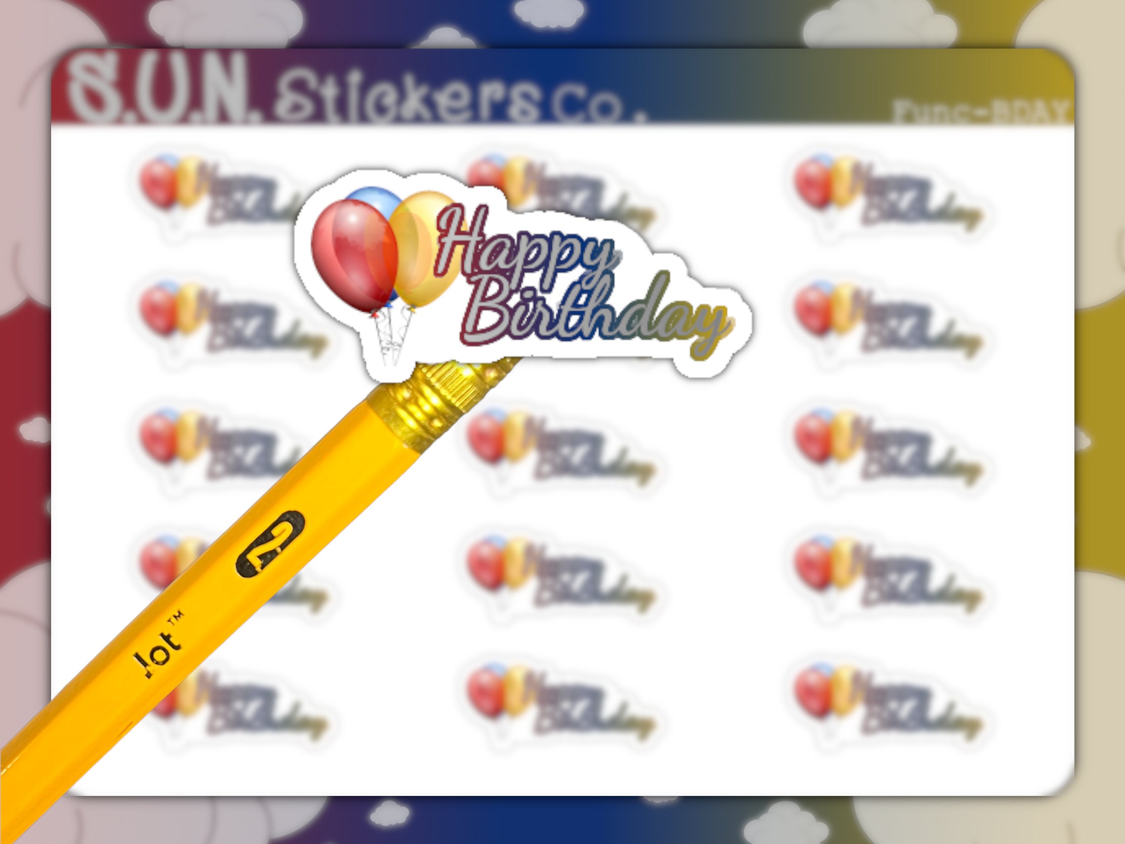 Birthday Stickers, Happy Birthday Stickers, Planner Stickers, Journal ...