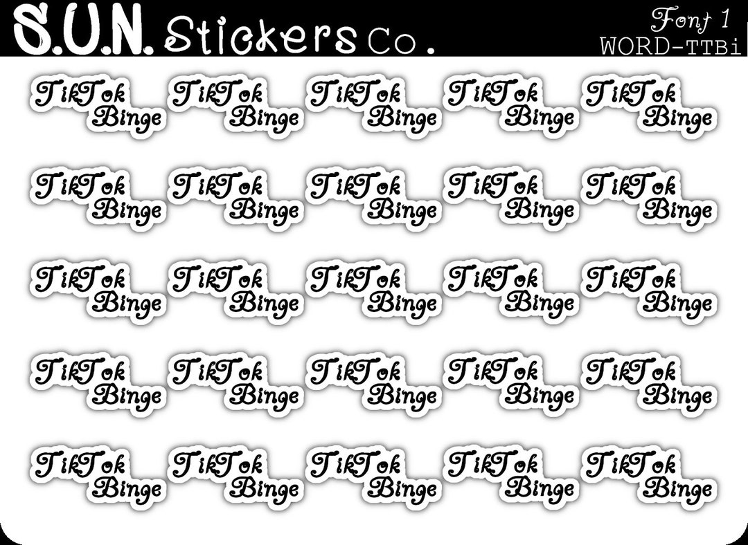 TikTok Binge Stickers, Script Stickers, Word Stickers, Stickers for ...