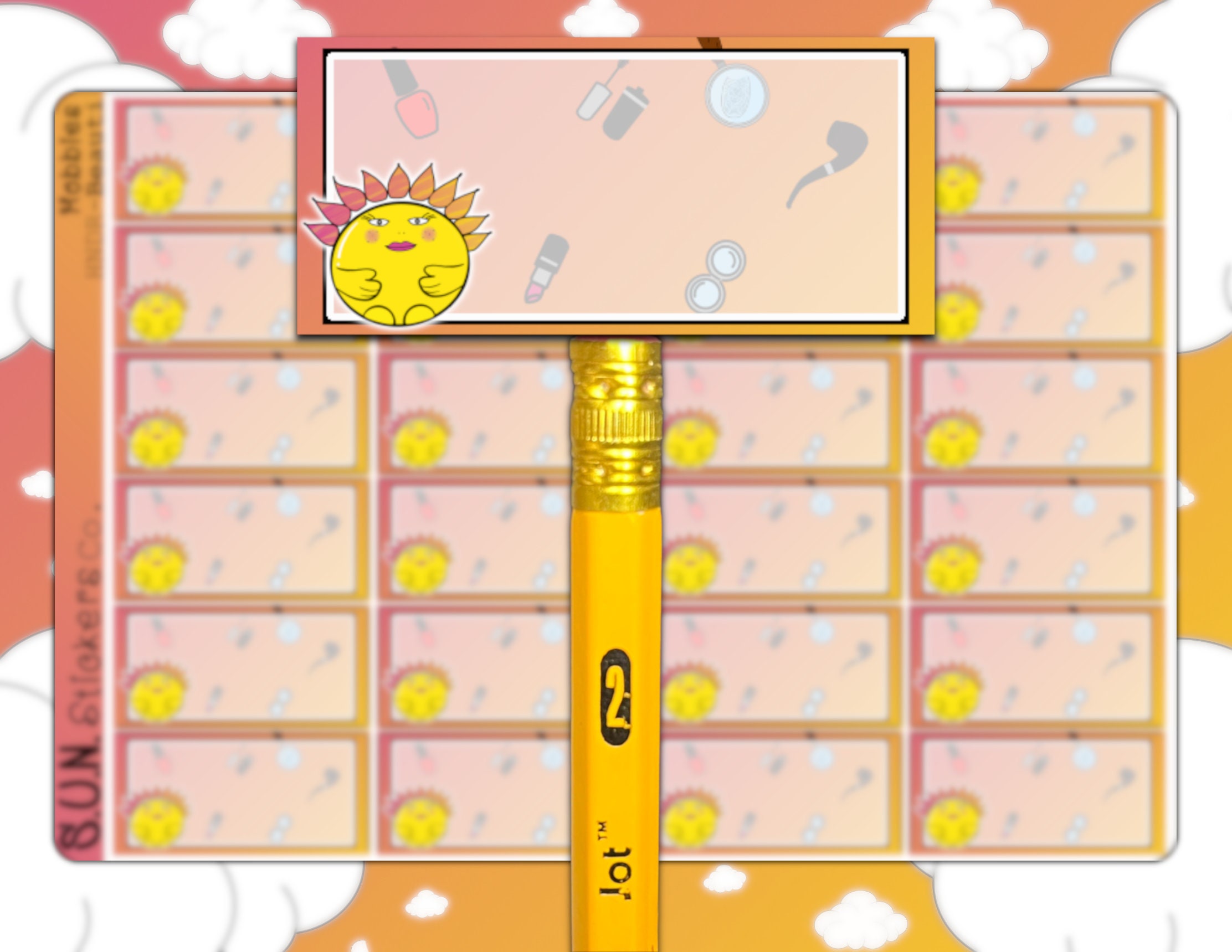 Sun Character Labels, Sun Character Stickers, Planner Stickers, Planner ...