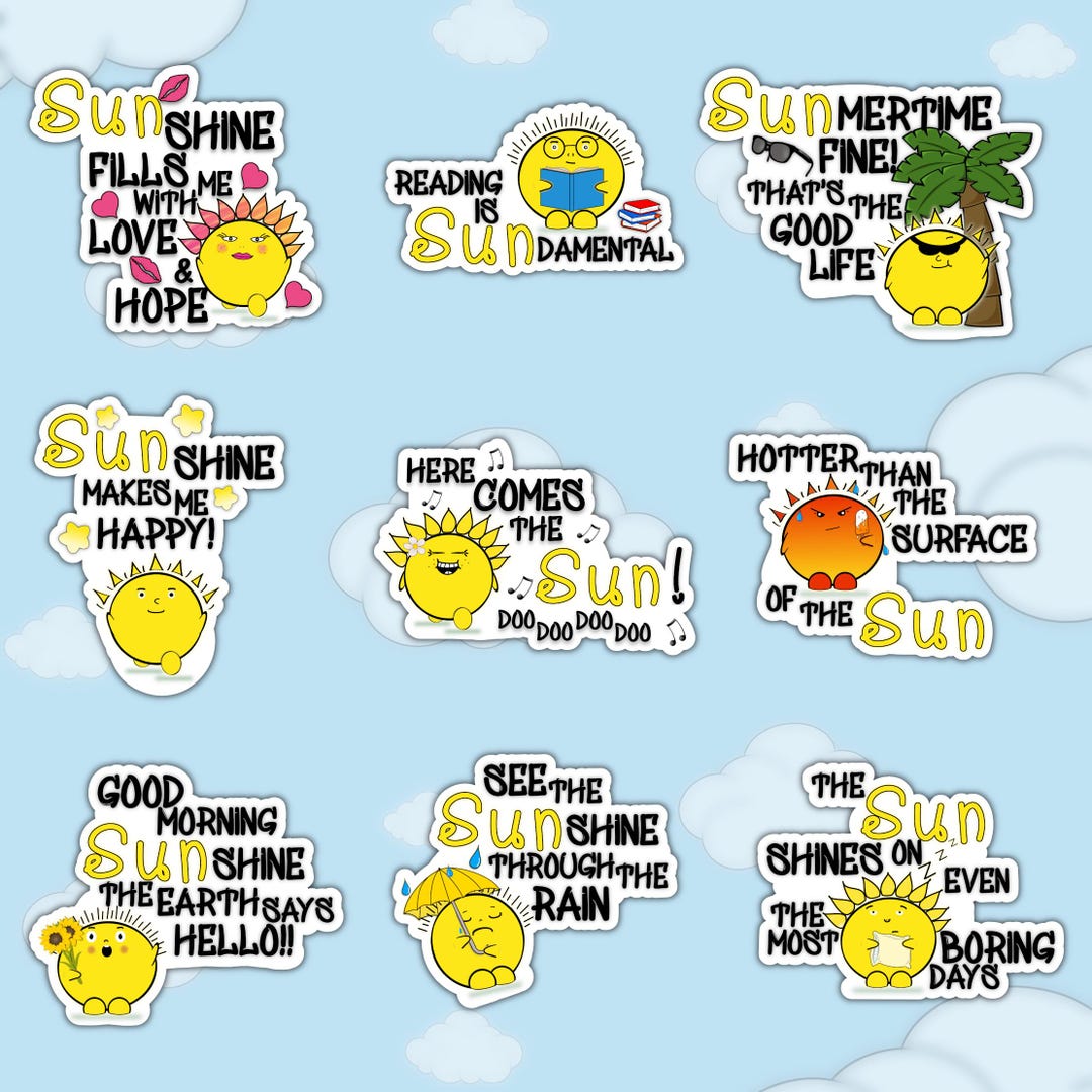 Die Cut Sticker, Holographic Die Cut Stickers, 9pc Die Cut Sticker Pack ...