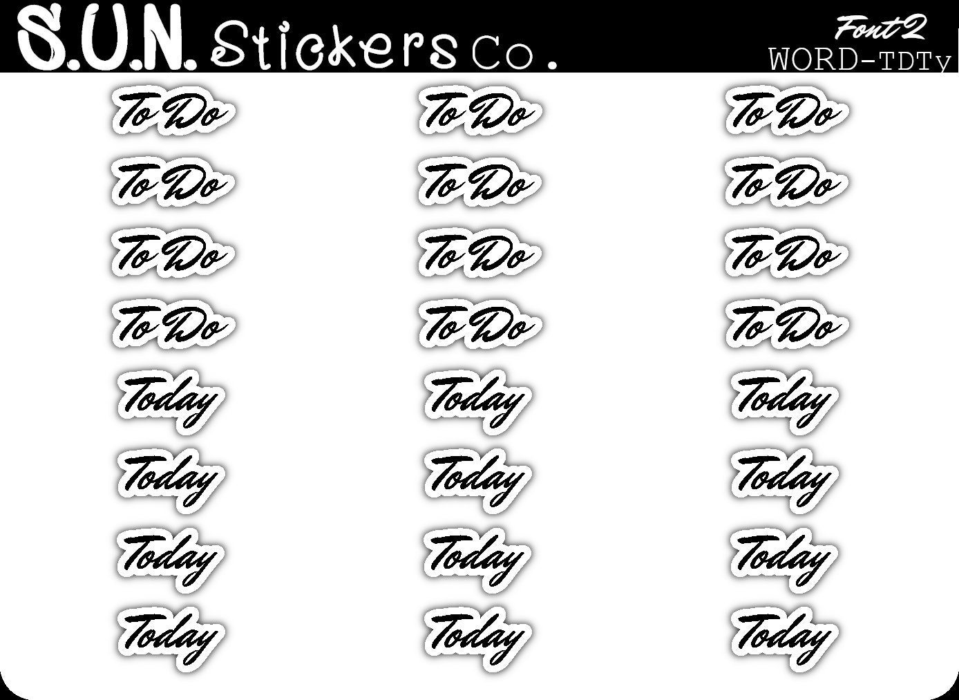 To Do Stickers, Today Stickers, Script Stickers, Word Stickers ...