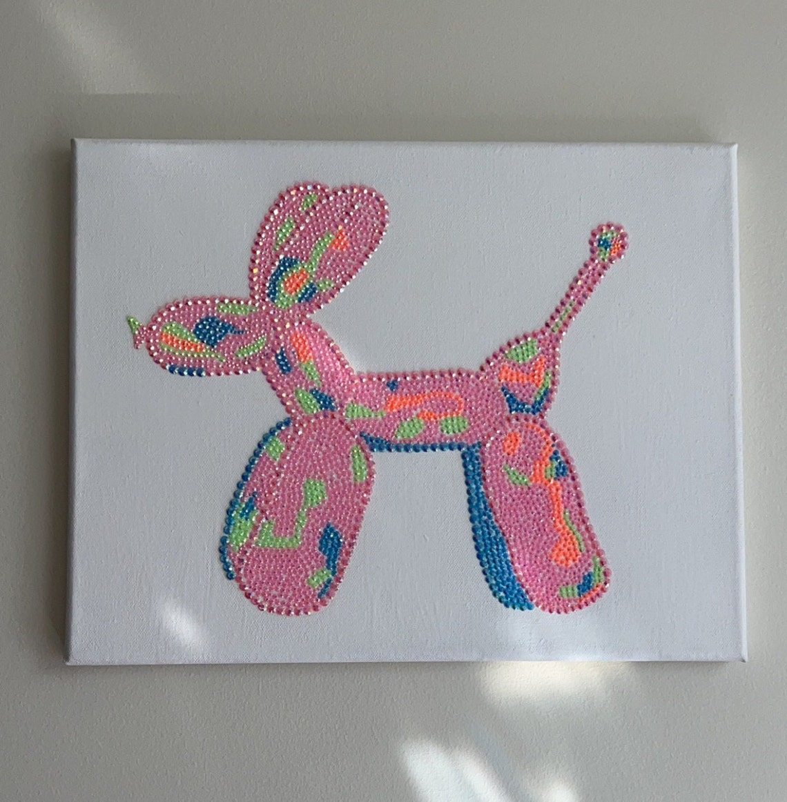 Rhinestone Wall Art Canvas Handmade Decor Gem Painting Balloon Dog - Etsy