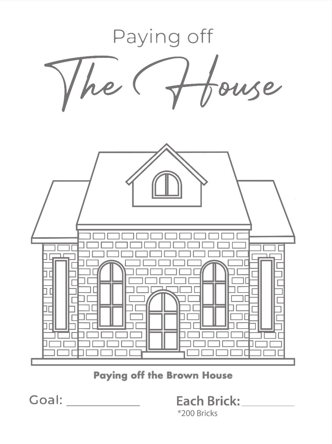 Custom Home Mortgage Payoff Chart (digital Download) // Fill in 200 ...