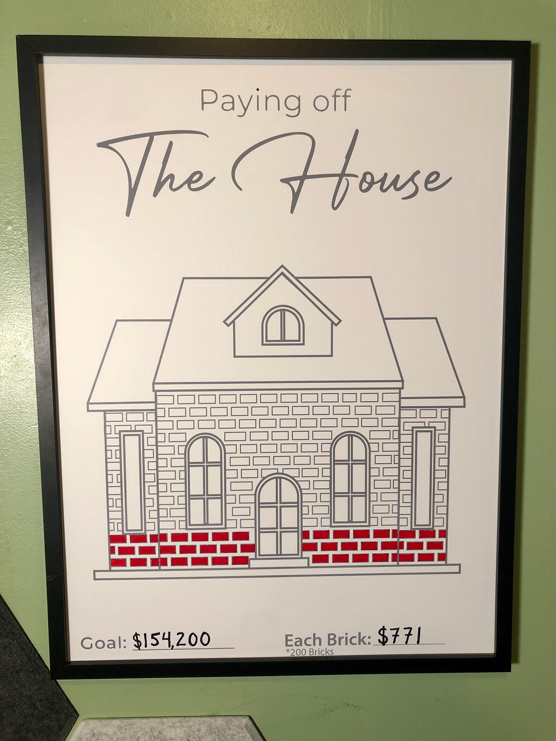 Home Mortgage Payoff Chart (digital Download) // Fill in 200 Bricks to ...