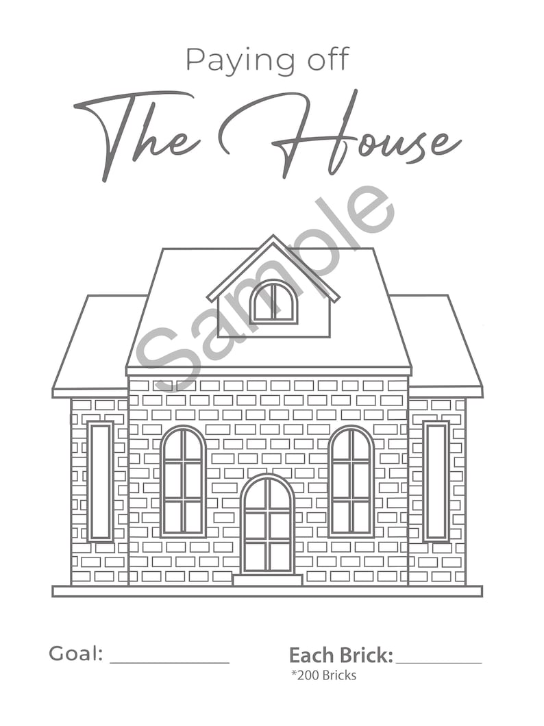 Home Mortgage Payoff Chart (digital Download) // Fill in 200 Bricks to ...