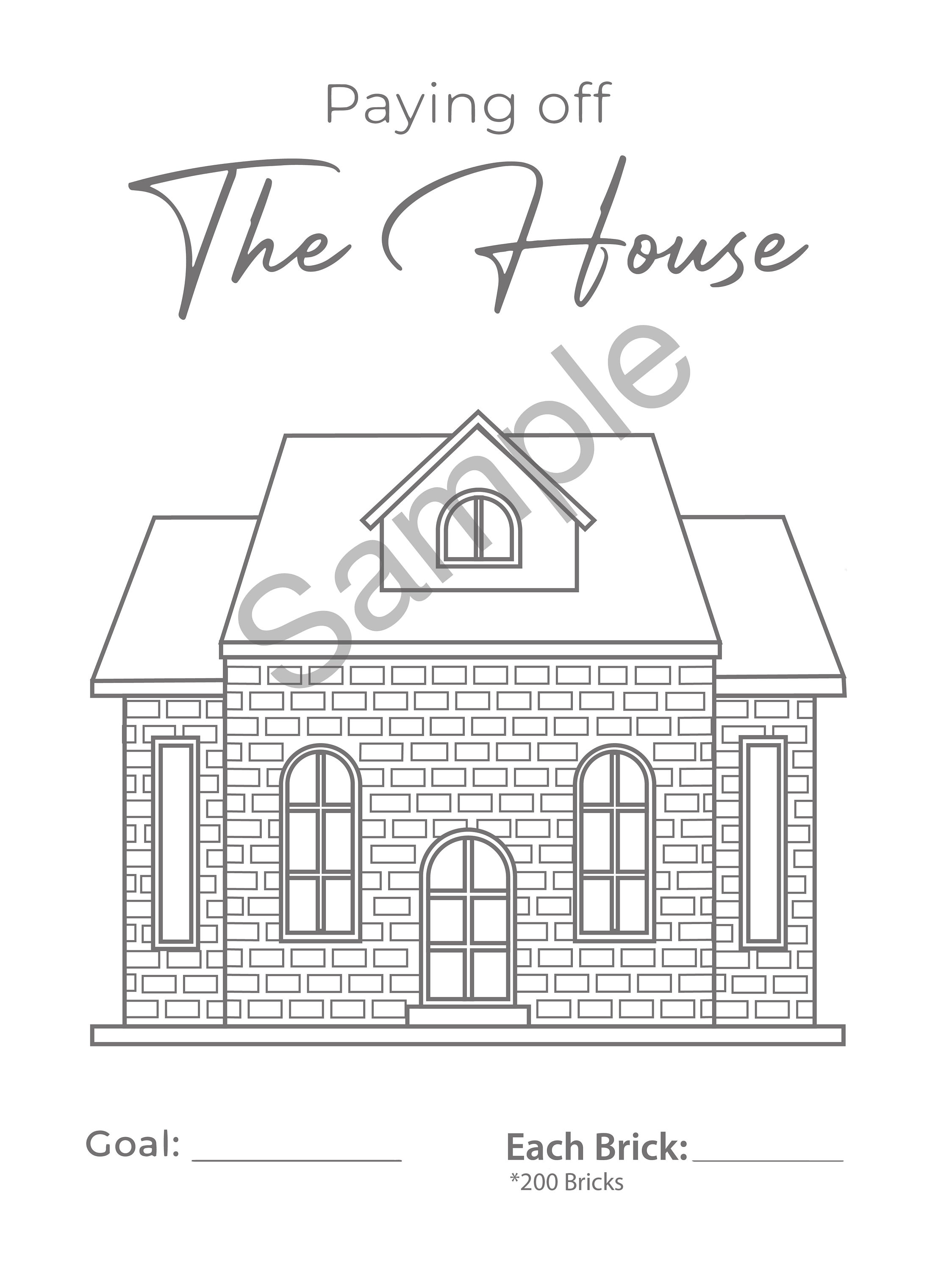 Home Mortgage Payoff Chart (digital Download) // Fill in 200 Bricks to ...