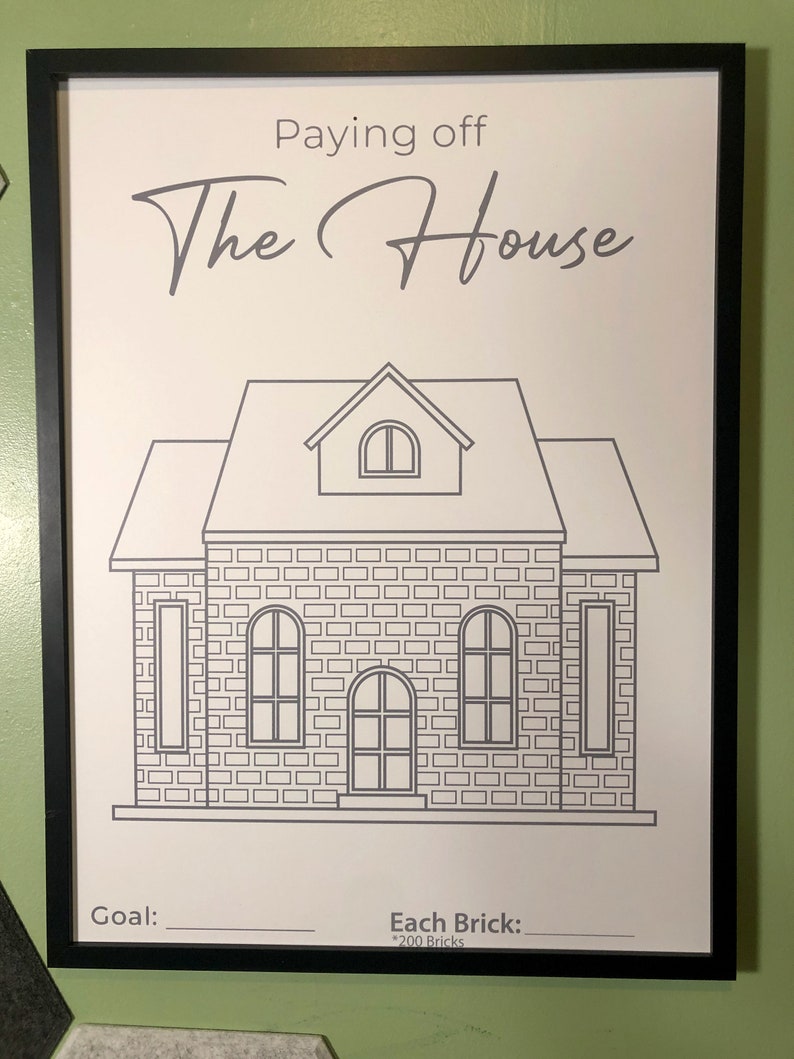 Home Mortgage Payoff Chart (digital Download) // Fill in 200 Bricks to ...