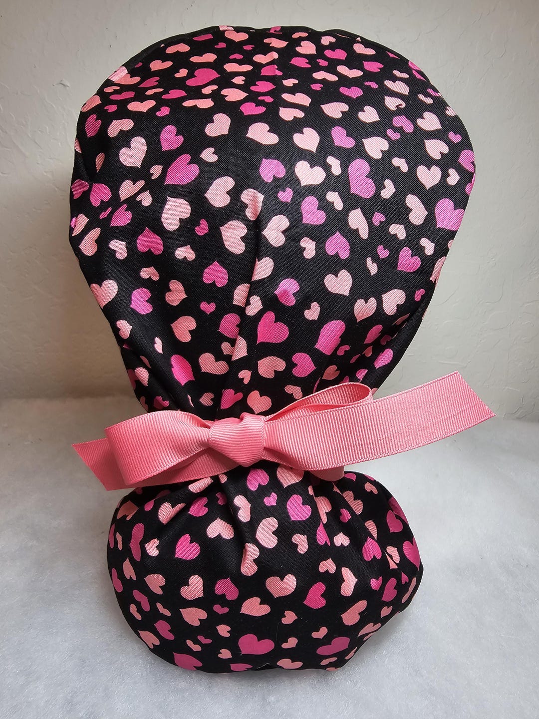 Pink Hearts Ponytail Scrub Cap, Nurse Cap, Hygienist Cap, Dentist Cap ...