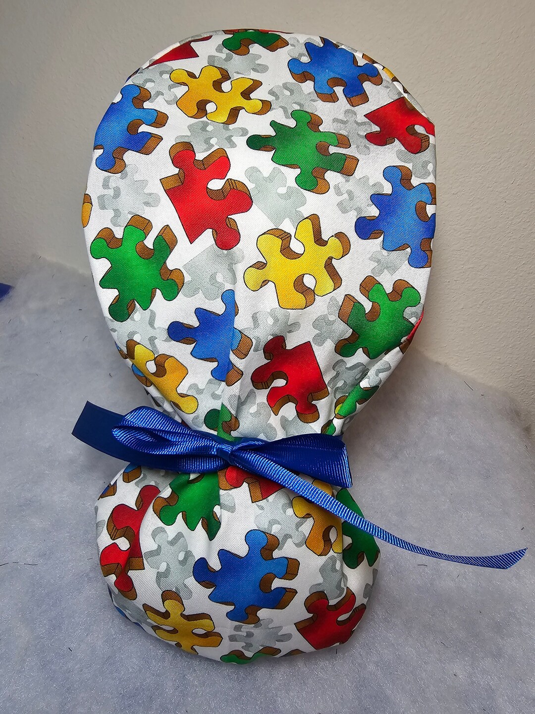 Autism Awareness Surgical Scrub Cap,, Ponytail Scrub Cap, Surgeon's Cap ...