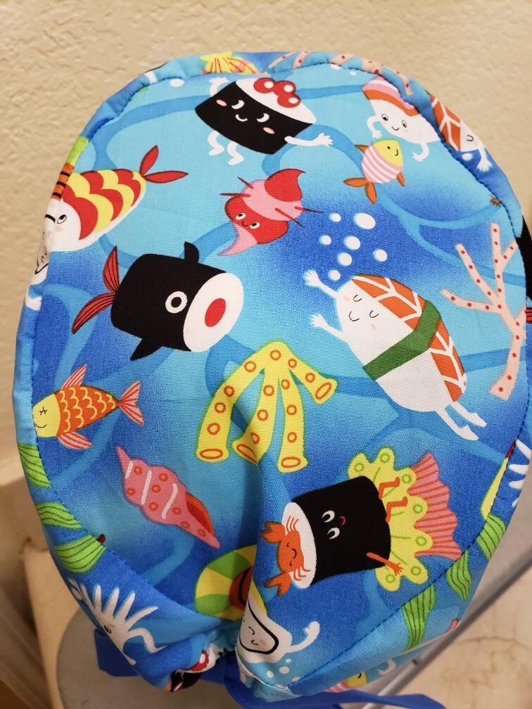 Swimming Sushi Surgical Scrub Cap - Etsy
