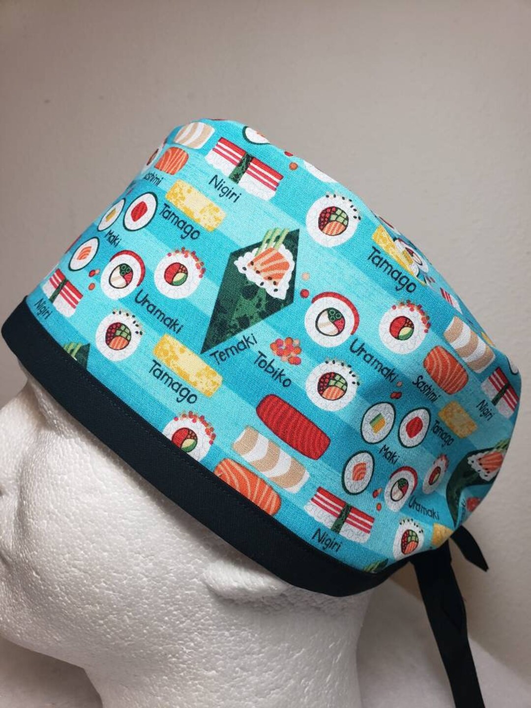 Sushi Surgical Scrub Cap, Sushi Chef Cap, Food Cap, Dental Cap, Funny ...