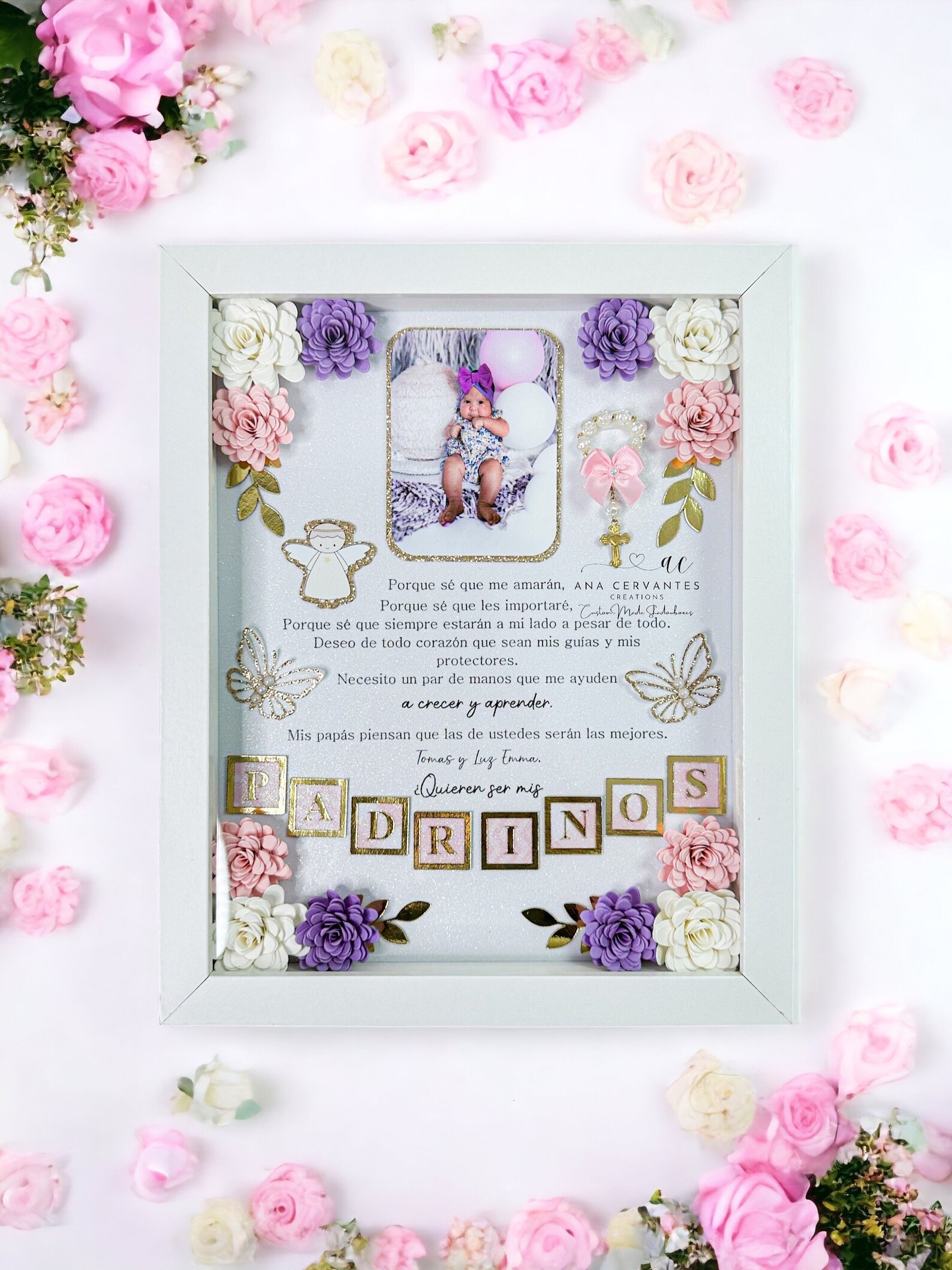 Baptism Proposal Shadow Box - Caja De Sombra De Propuesta De Bautismo ...