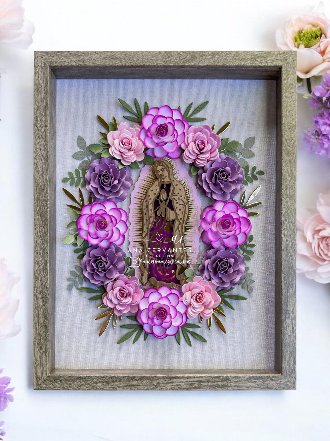 Virgen De Guadalupe Shadowbox | Acrylic and Wood Art Decor | Handmade ...