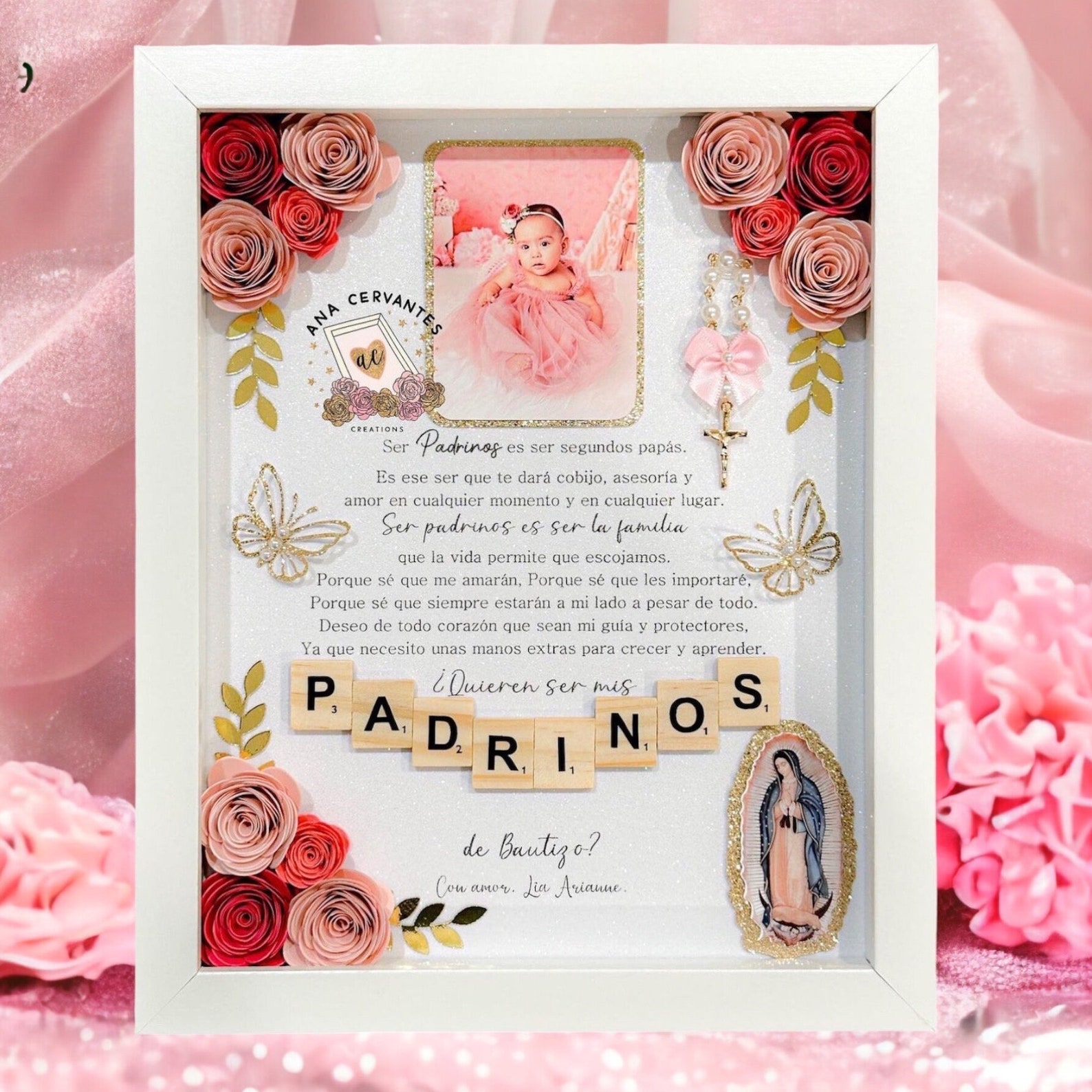 Baptism Proposal Shadow Box - Caja De Sombra De Propuesta De Bautismo ...