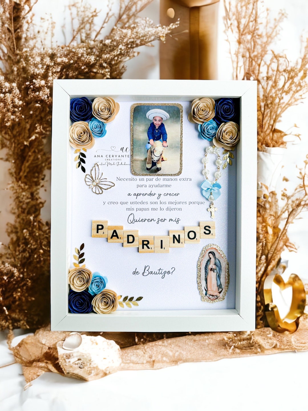 Baptism Proposal Shadow Box - Caja De Sombra De Propuesta De Bautismo ...