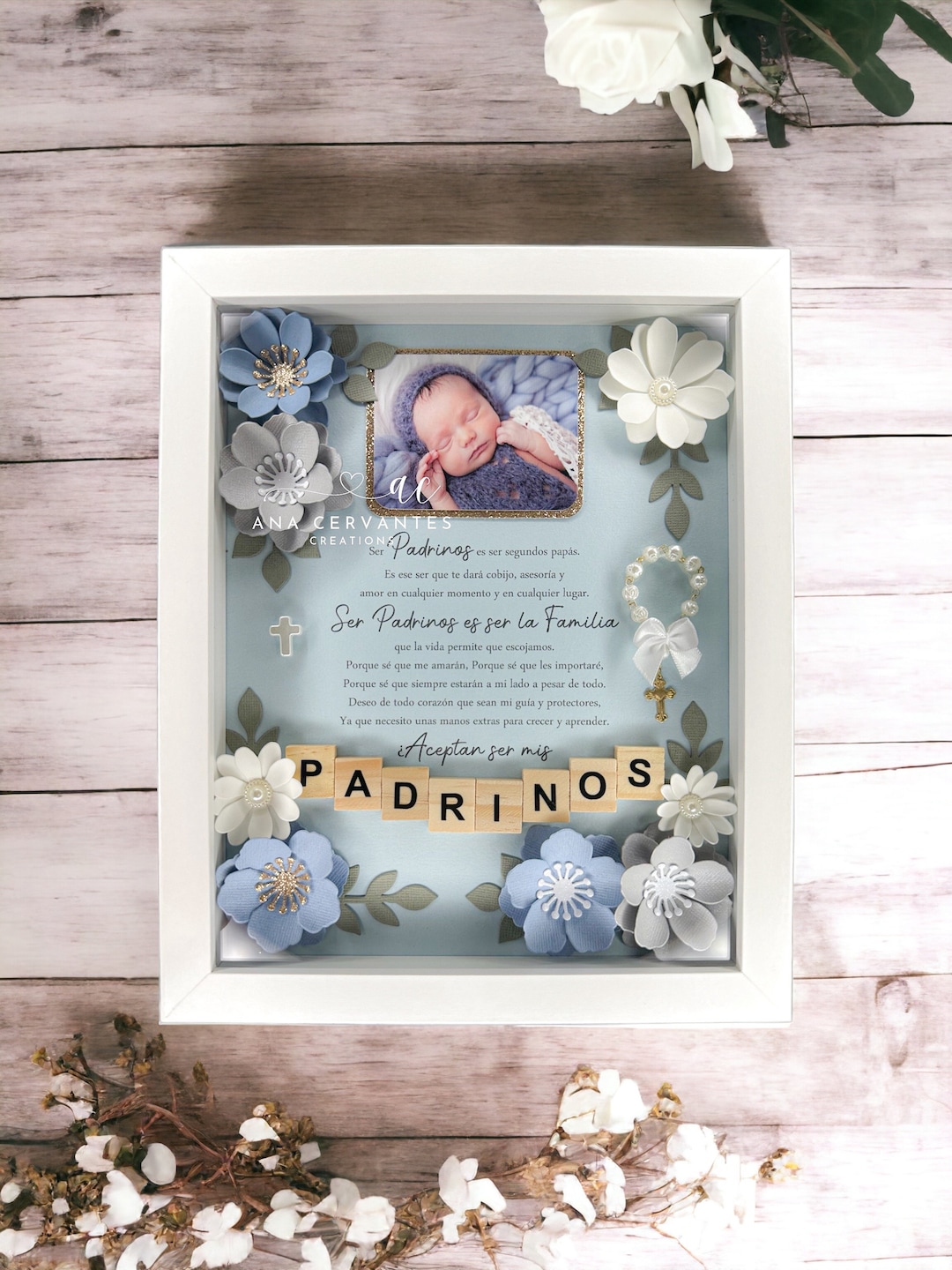 Baptism Proposal Shadow Box - Caja De Sombra De Propuesta De Bautismo ...