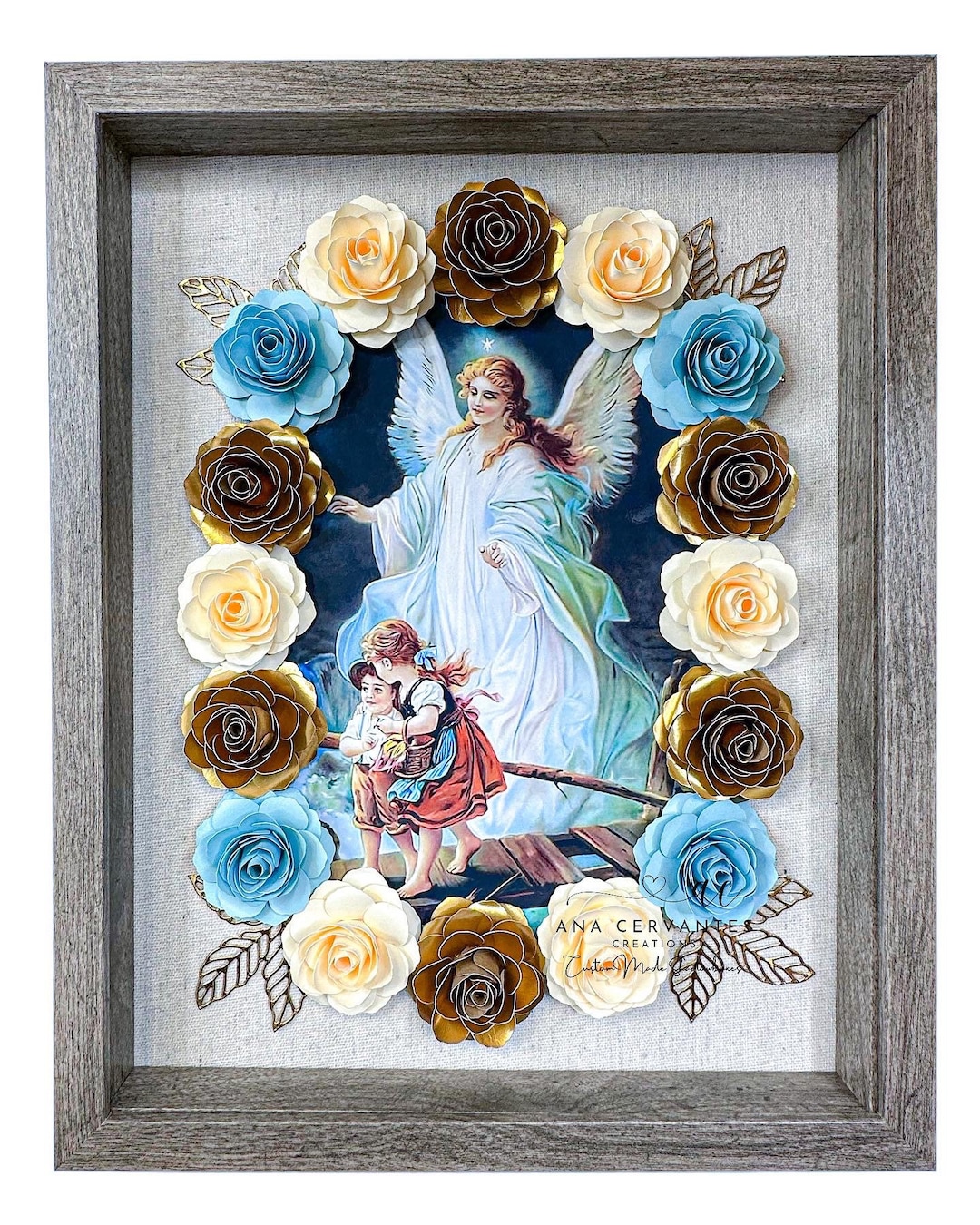 11” X 14” Guardian Angel Angel De La Guarda Shadowbox - Etsy
