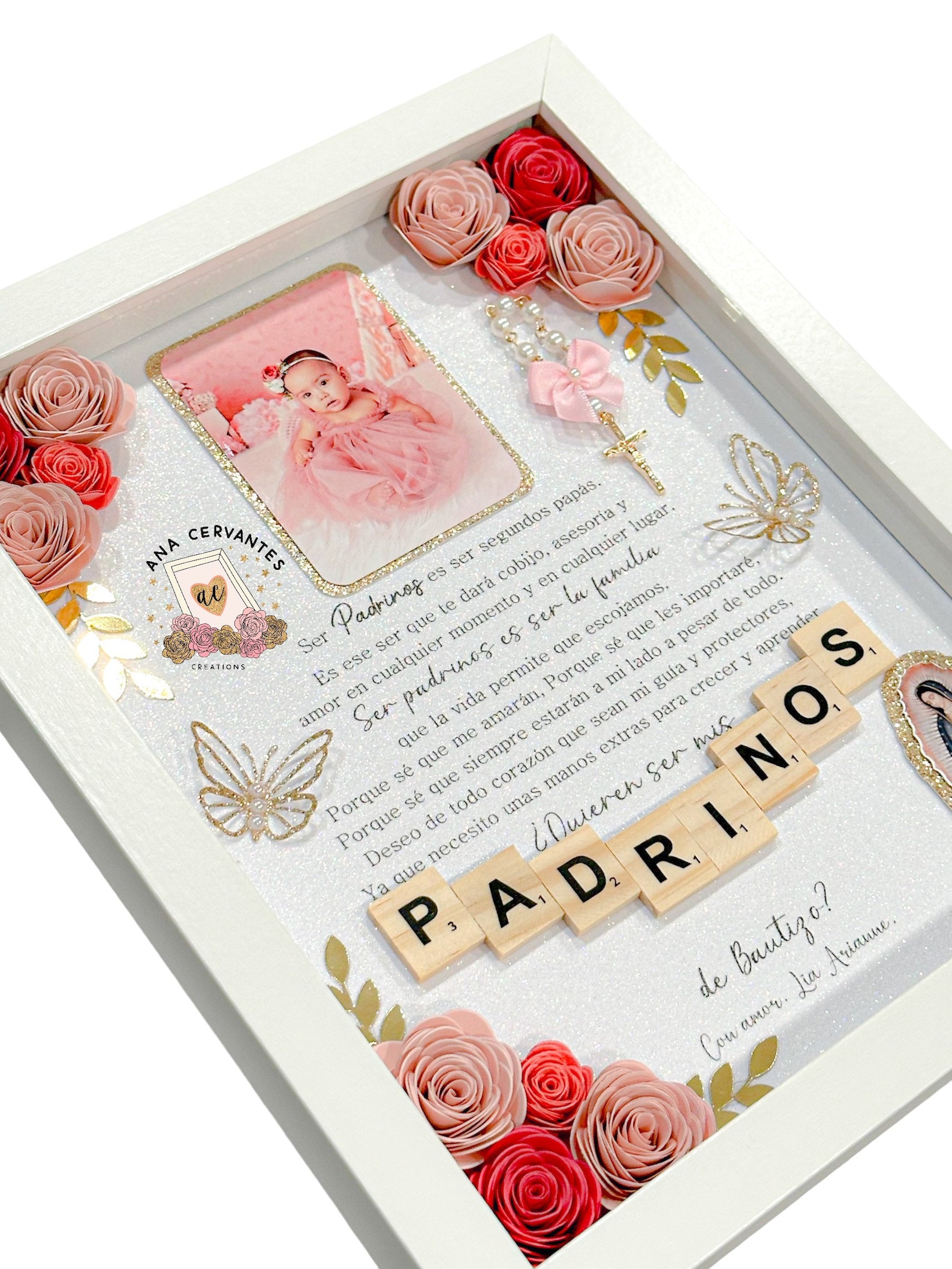 Baptism Proposal Shadow Box - Caja De Sombra De Propuesta De Bautismo ...