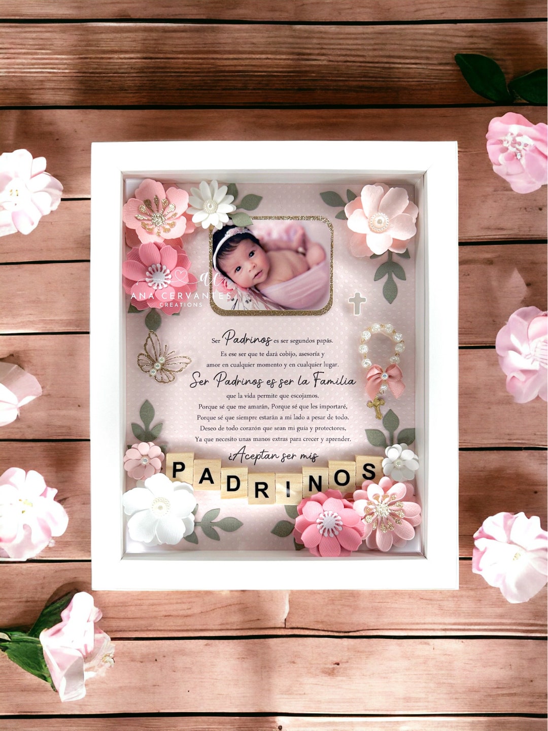 Baptism Proposal Shadow Box - Caja De Sombra De Propuesta De Bautismo ...