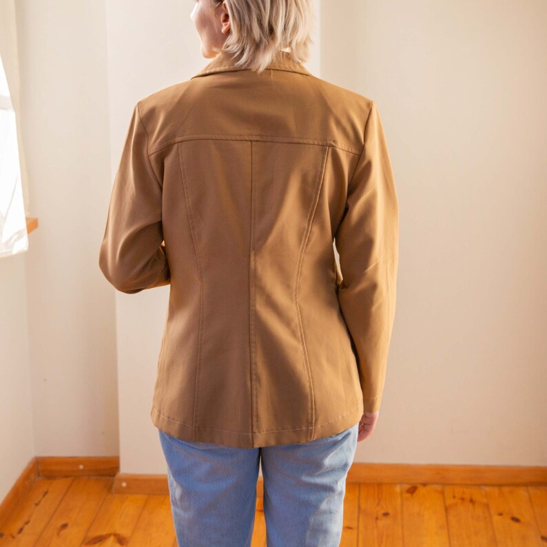 Vintage Front Pocket Jacket in Caramel Light Button Down Hippie Style ...