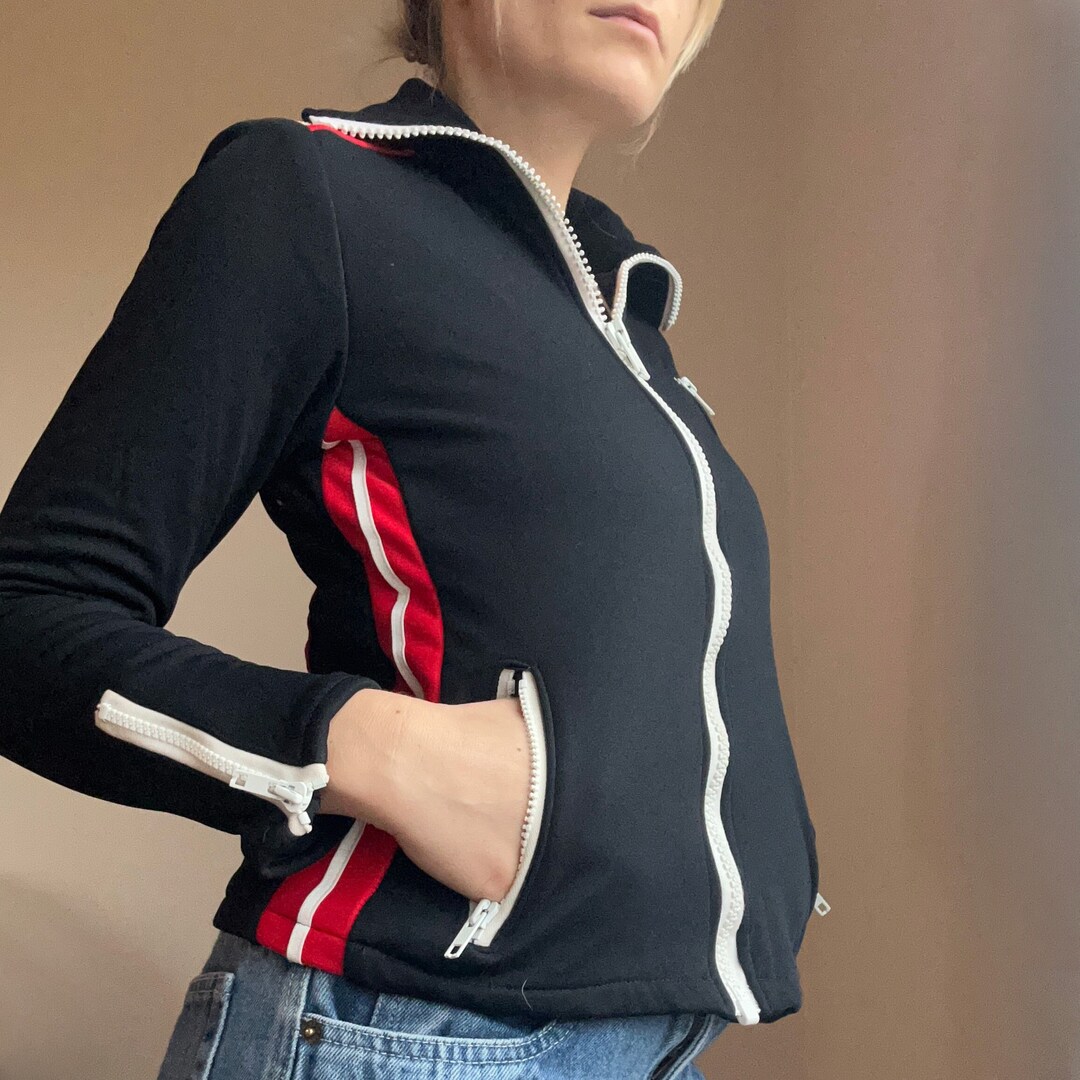 Vintage Long Sleeve Front Zipper Jumper | Retro Activewear Women | 90s ...