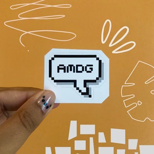 AMDG Pixelated Sticker, Ad Majorem Dei Gloriam, for the Greater Glory ...