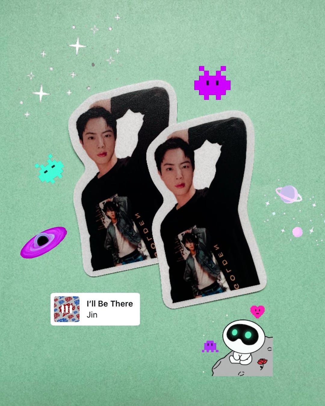 Jin + Golden Jungkook Tshirt Vinyl Sticker BTS - Etsy