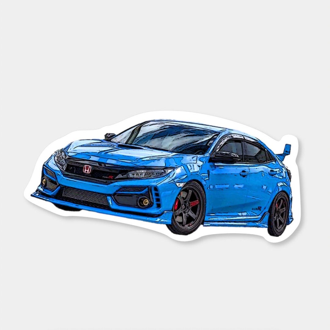 Blue Honda Sticker Cars Stickers Cool Ride Stickers Waterproof ...
