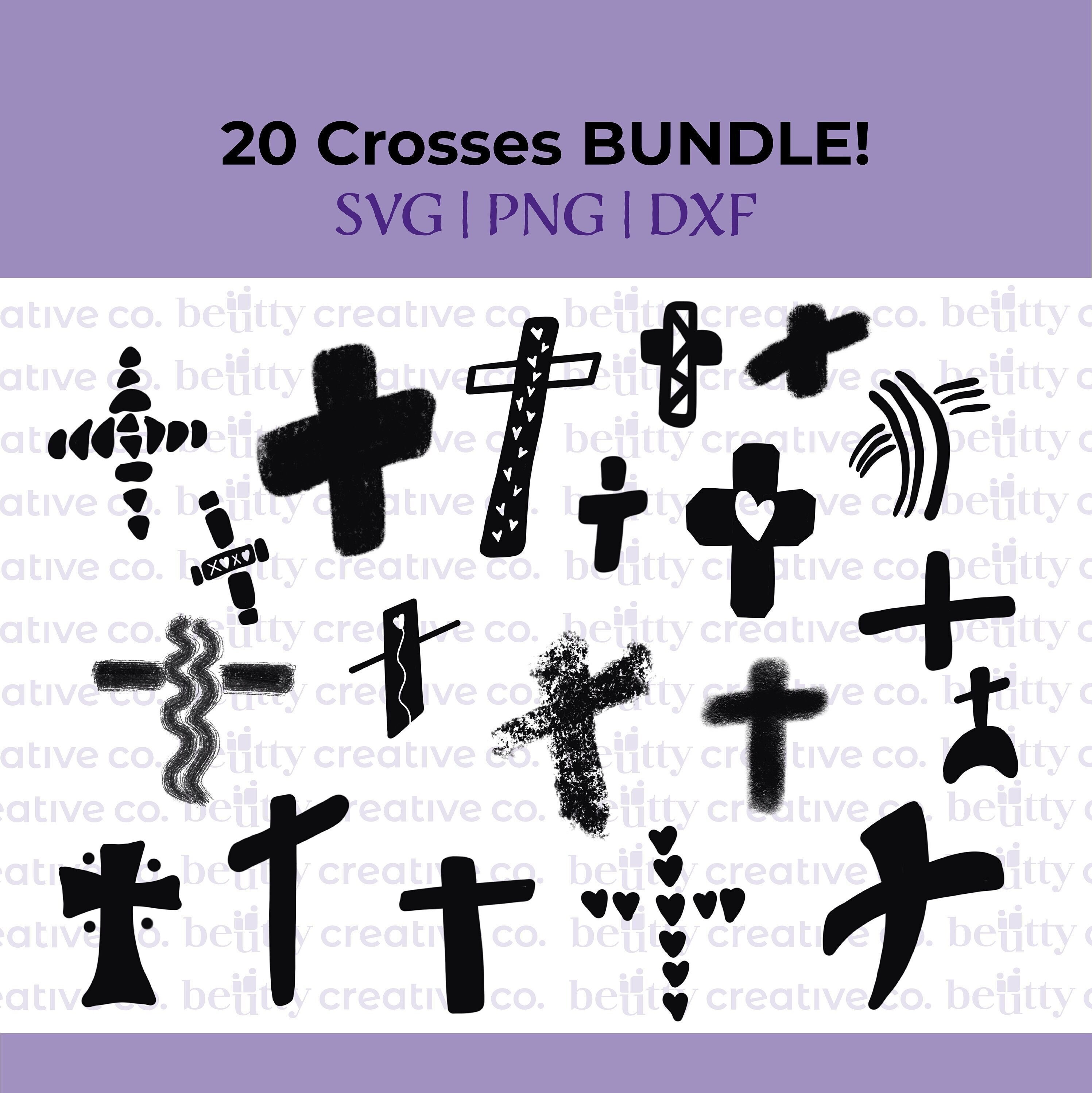 Crosses SVG Bundle 20 Pcs, Lent Crosses SVG File, Ash Wednesday Love ...